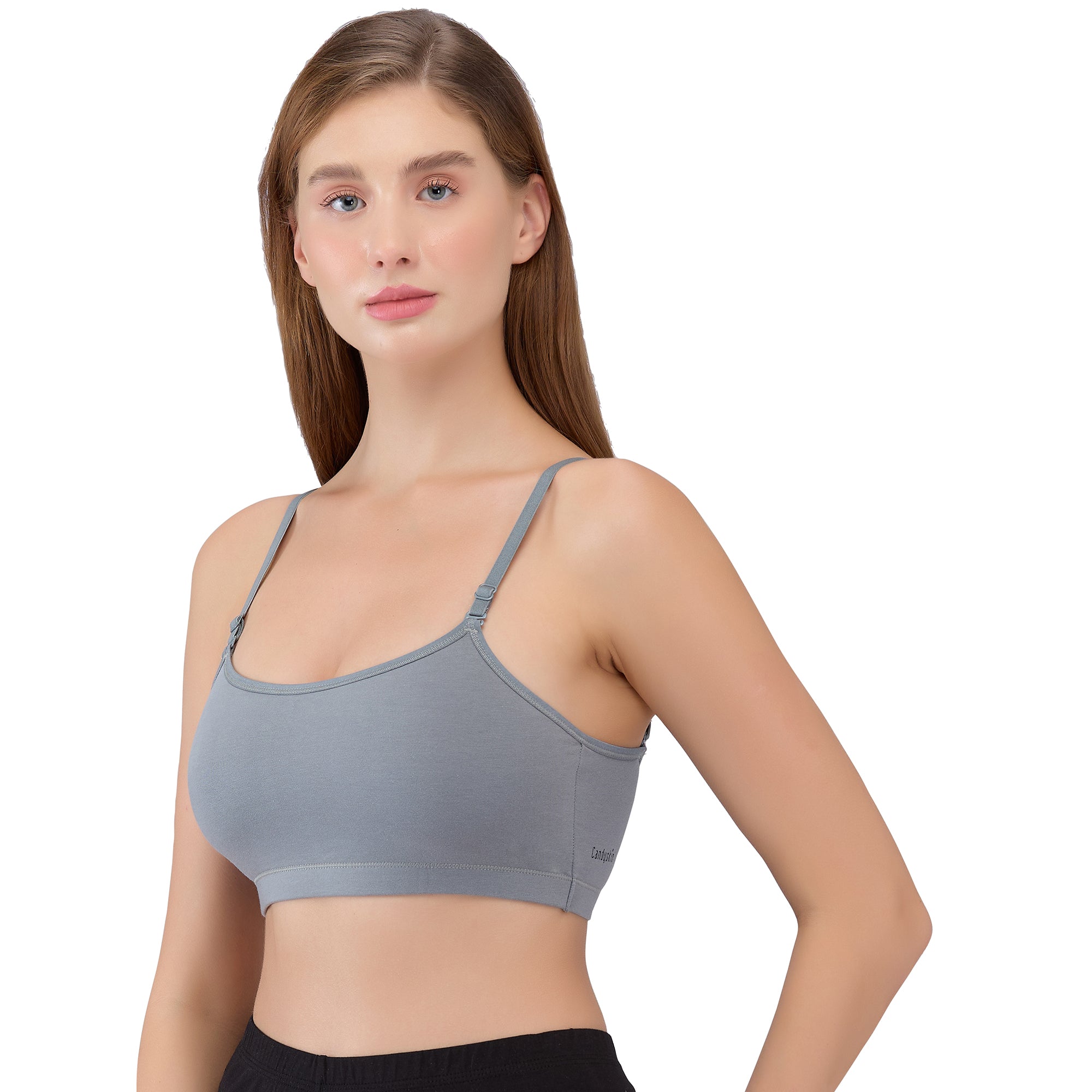 Non Padded Non Wired Full Coverage Teenager Bra Grey – Candyskin